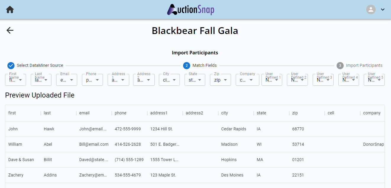 DonorSnap Landing Page - AuctionSnap